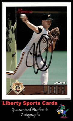 1995 Bowman Jon Lieber #301 Authentic Autographed Card Pittsburgh ...