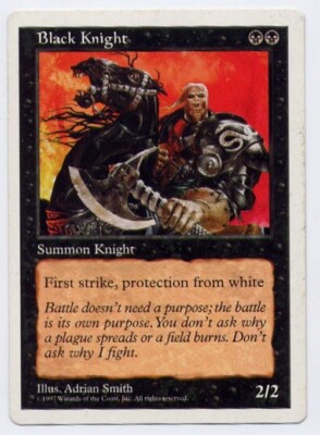 1997 Magic The Gathering MTG CCG Summon Knight Black Knight card ...