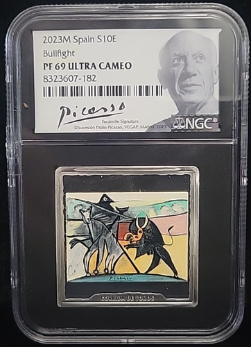 2023 Spain S10E Picasso Bullfight Colorized Proof NGC PF69 | Silver Art ...