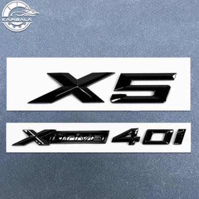 Gloss Black For X5 Series Emblem X5+XDrive40i Letter Rear Trunk Badge ...