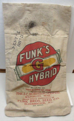 Vintage Funks G Hybrid Seed Corn Rob-See-Co Cloth Sack Bag Waterloo ...