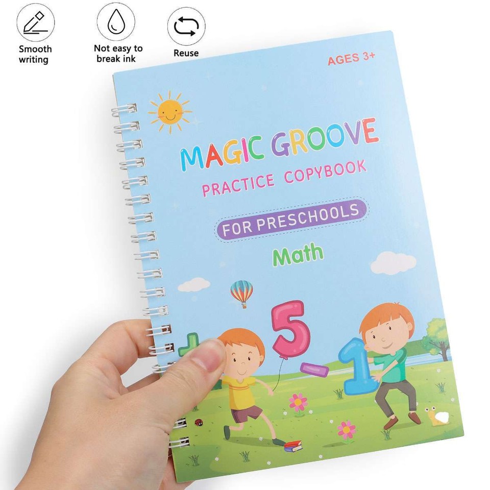 16pcs Magic Practice Copybook Groove Reusable English Writing Book For ...