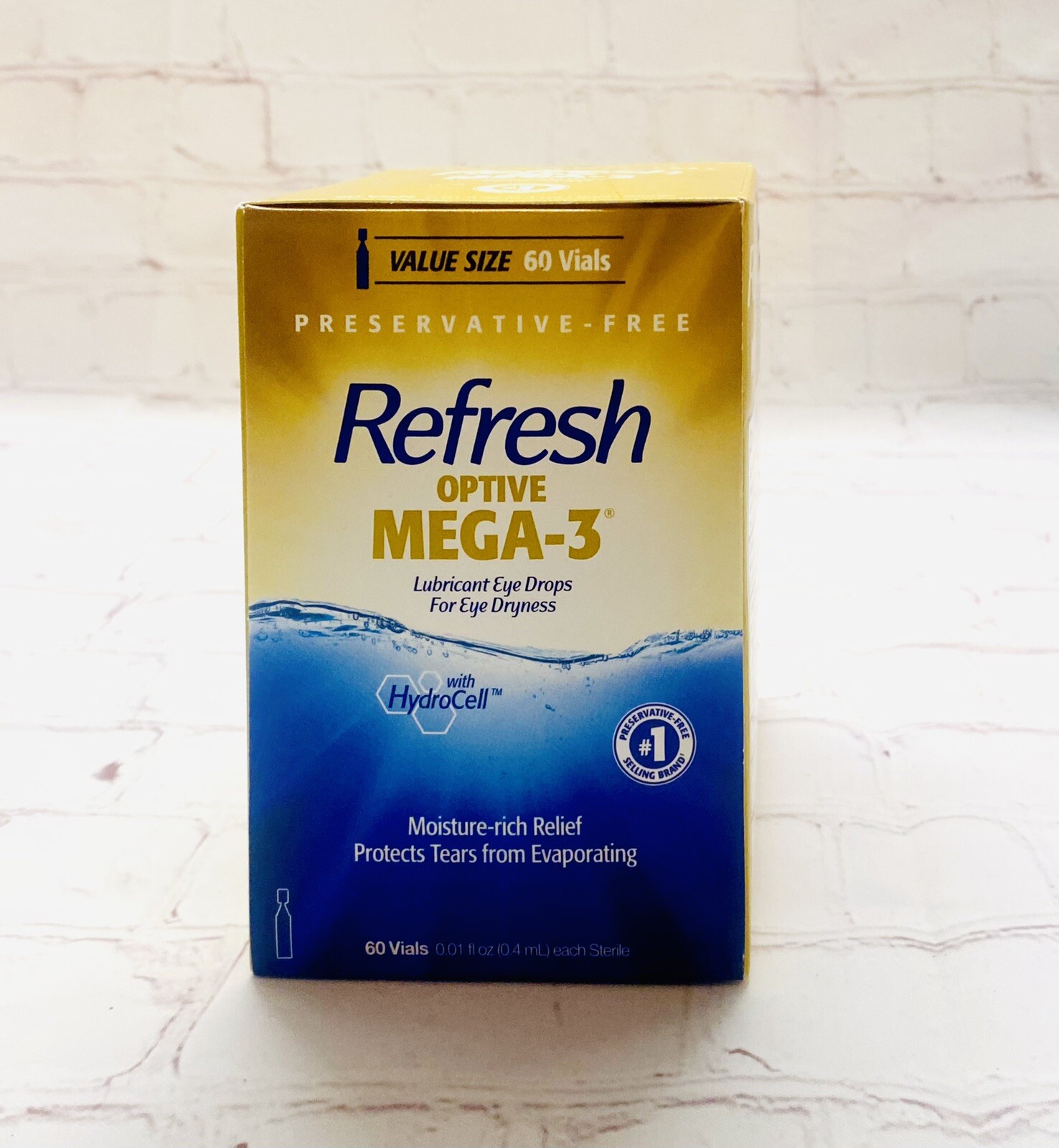 Refresh Optive Mega-3 Lubricant Eye Drops - 60 Vials; Exp 1/26 ...