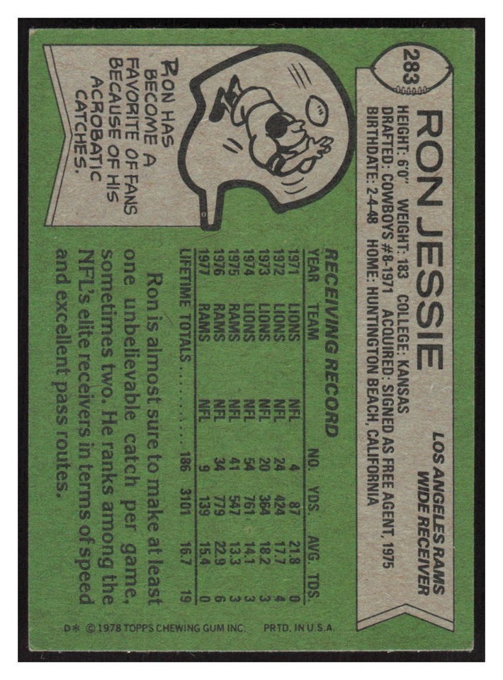 1978 Topps #283 Ron Jessie | eBay