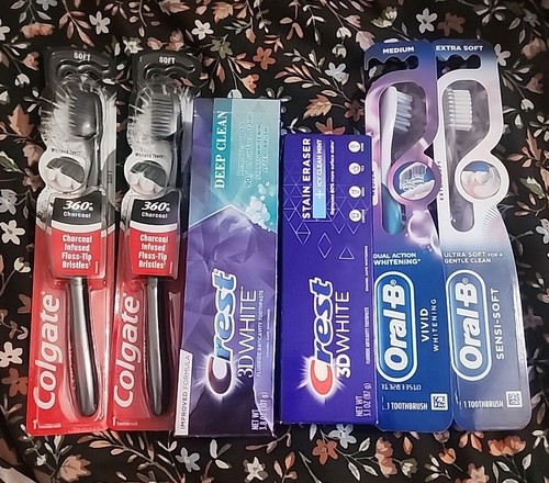 2 Crest 3D WHITE Advanved Deep Clean & Crest 3d White & 2 Toothbrush ...