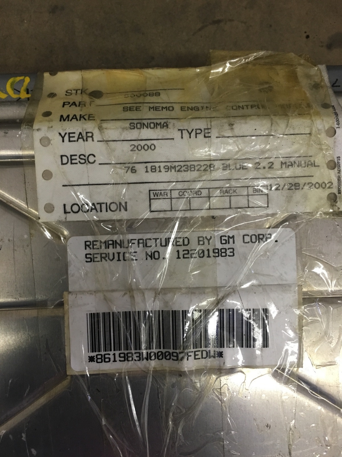 2000 GMC SONOMA OEM ENGINE COMPUTER BOX | eBay