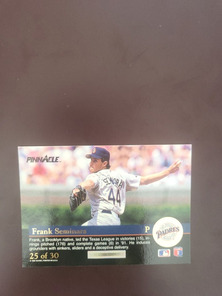 1992 Pinnacle Rookie, San Diego Padres Baseball Card, #25 Frank ...