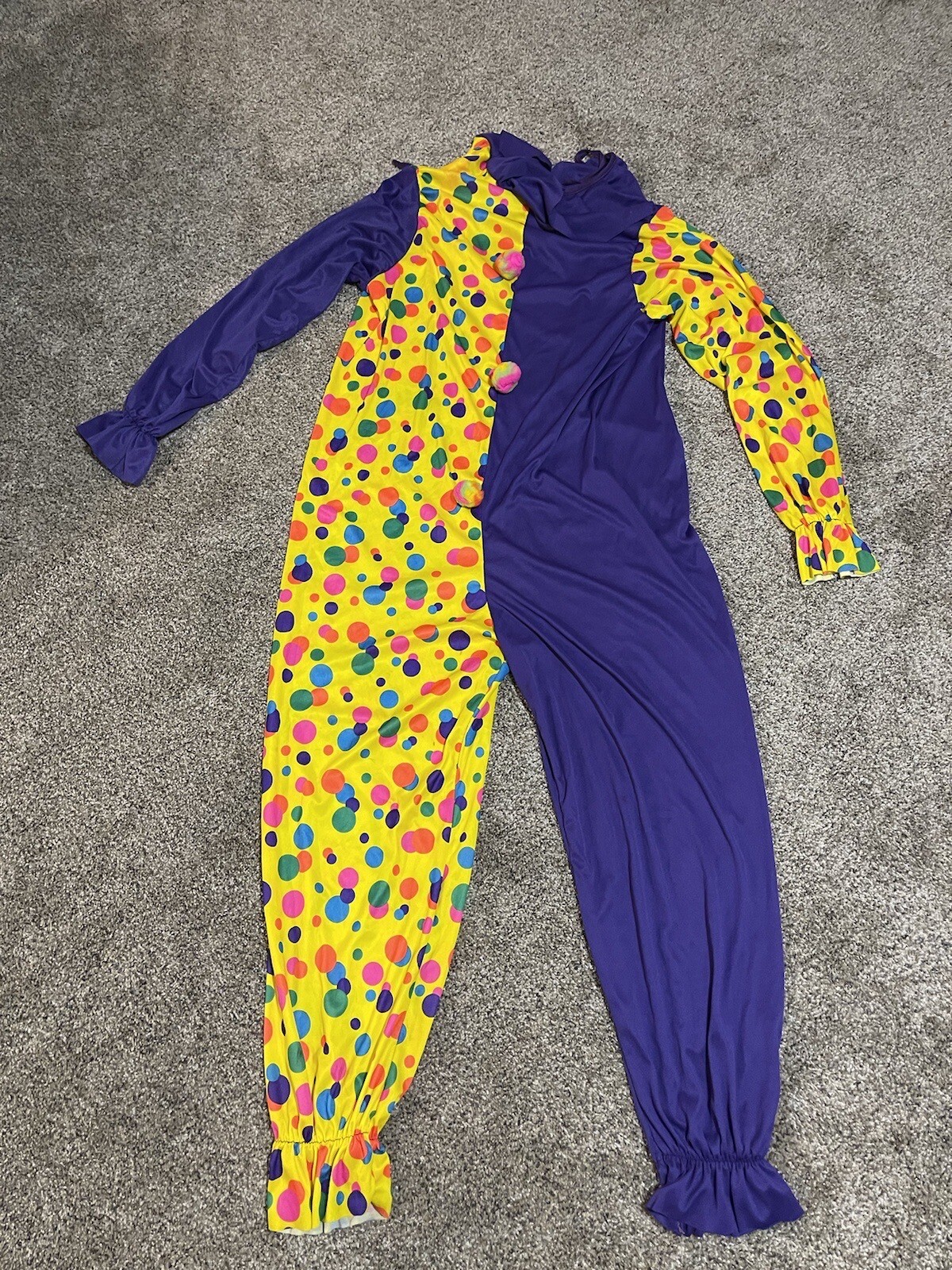 Vintage Clown Costume Jumpsuit Colorful Adult One Siz… - Gem
