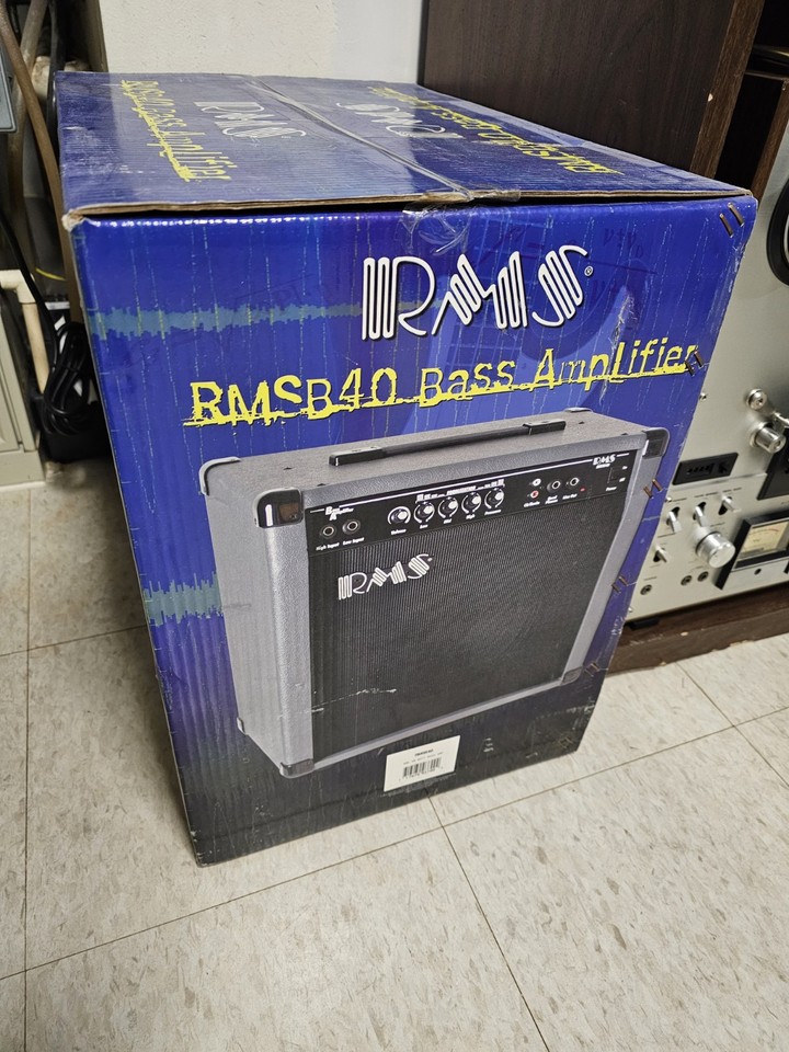 RMS B40 40-Watt Electric Bass Guitar Amp Amplifier with 10" Speaker NIB ...