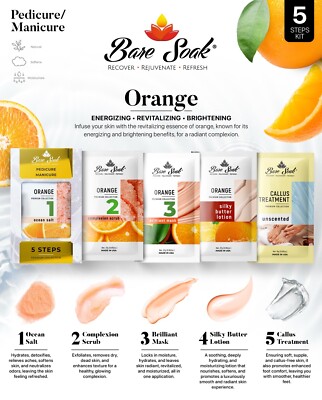NuRevolution Bare Soak 5 Steps in 1 Pedi & Mani Kit (Box of 50 packs ...