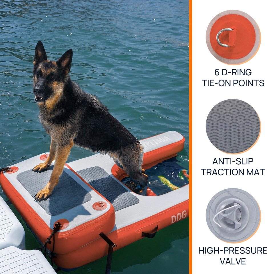 RYpetmia Large Inflatable Pup Plank Dog Water Ramp Pool Ramp Dog ...