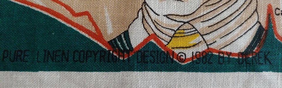 Vintage Derek Of New Zealand Linen Tea Towel Map Captain Cook Souvenir ...