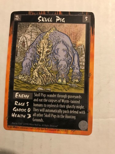 SKULL PIG : RAGE LEGACY of the Tribes CCG Enemy card; 1996 werewolf TCG ...