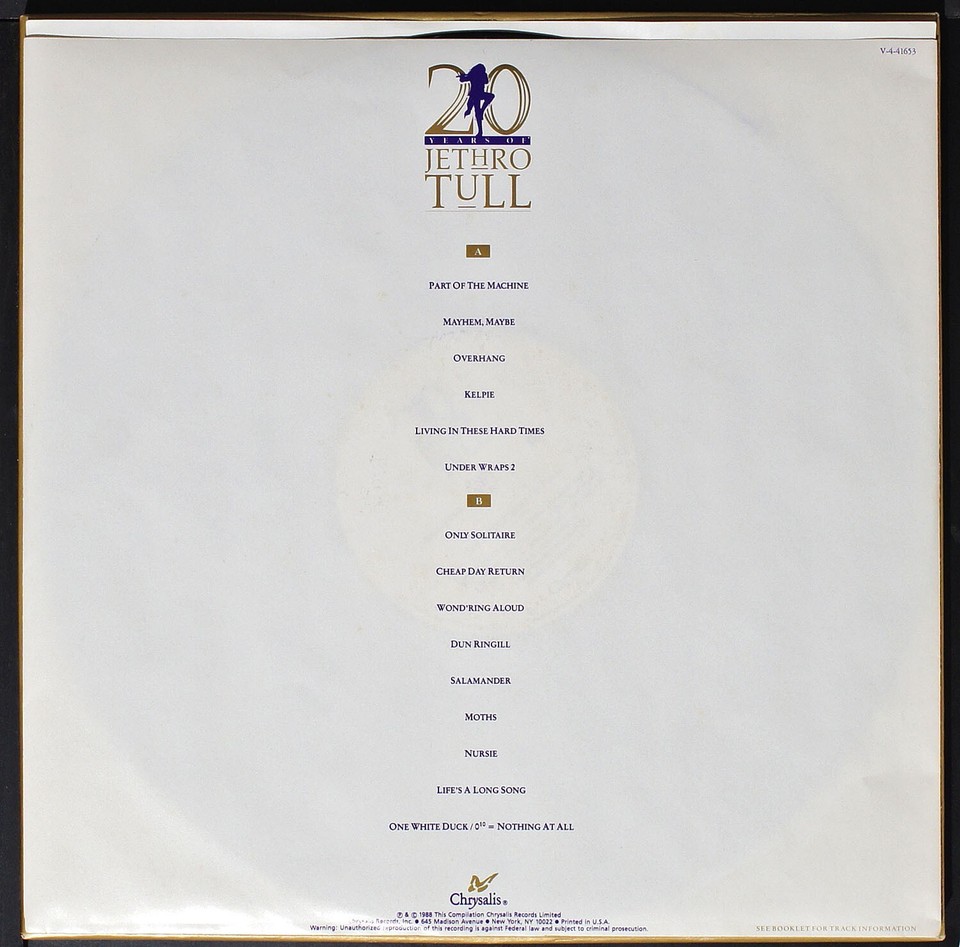 Jethro Tull - 20 Years Of Jethro Tull Box - original 5xLP record [NHA5 ...