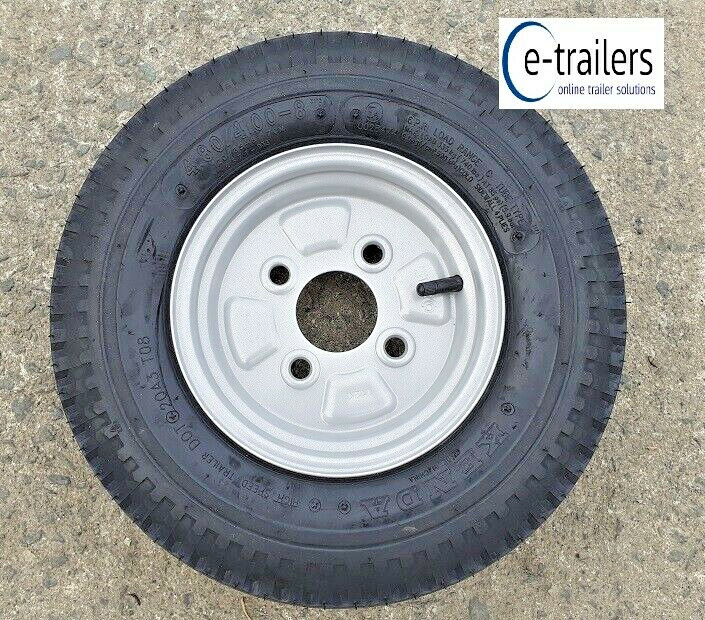 KENDA 400x8" TRAILER WHEEL/TYRE 400-8 or 480 - 6 ply 100mm PCD 4 STUD ...