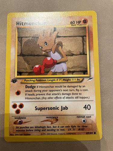Pokemon Cards Hitmonchan 69/105 Neo Destiny 1st Edition NM | eBay