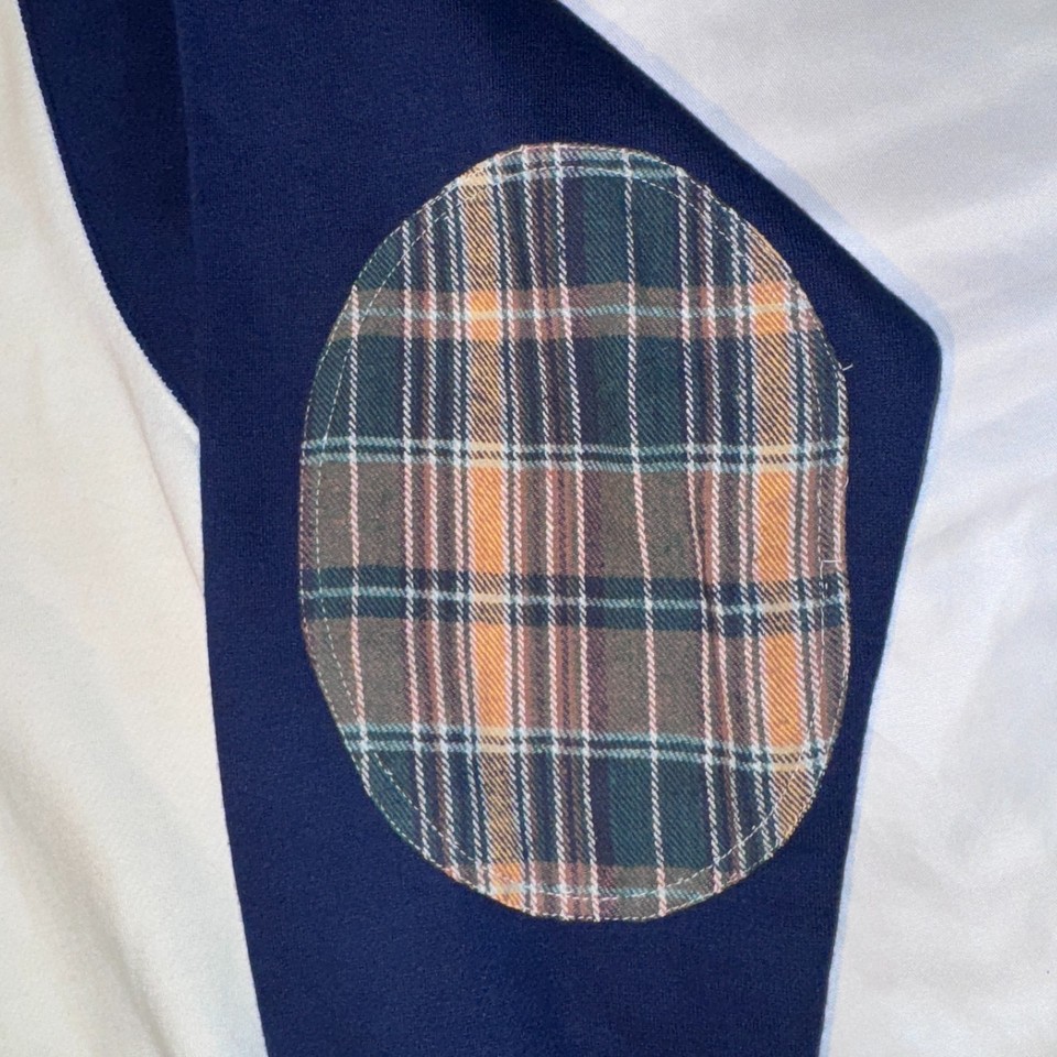 Vintage Mickey Mouse Disney Sweatshirt L Embroidered Plaid Elbow ...