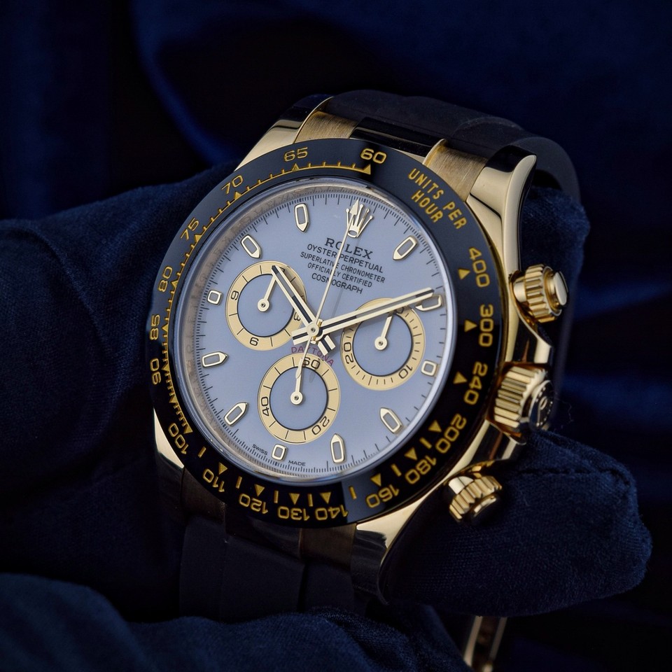 Rolex Daytona Yellow Gold 116518LN Cosmograph White Dial Gold Subdials ...
