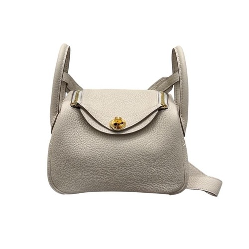 HERMES Mini Lindy Taurillon Clemence Shoulder Bag Craie | eBay