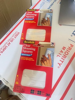 Scotch Removable Clear Mounting Squares Double Sided Adhesive 43 ...