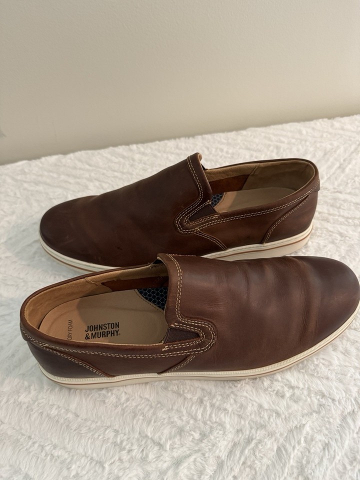 Johnston & Murphy ~ Bowling Loafer/Sneaker Leather Slip-on ~ BROWN ...