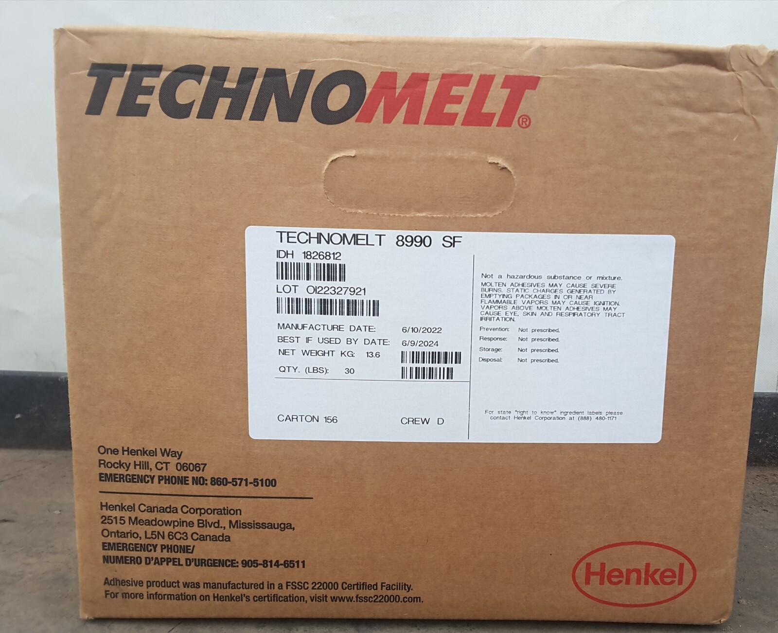 Henkel Technomelt 8990 sf idh 1826812 Techno Hot Melt glue READ The ...