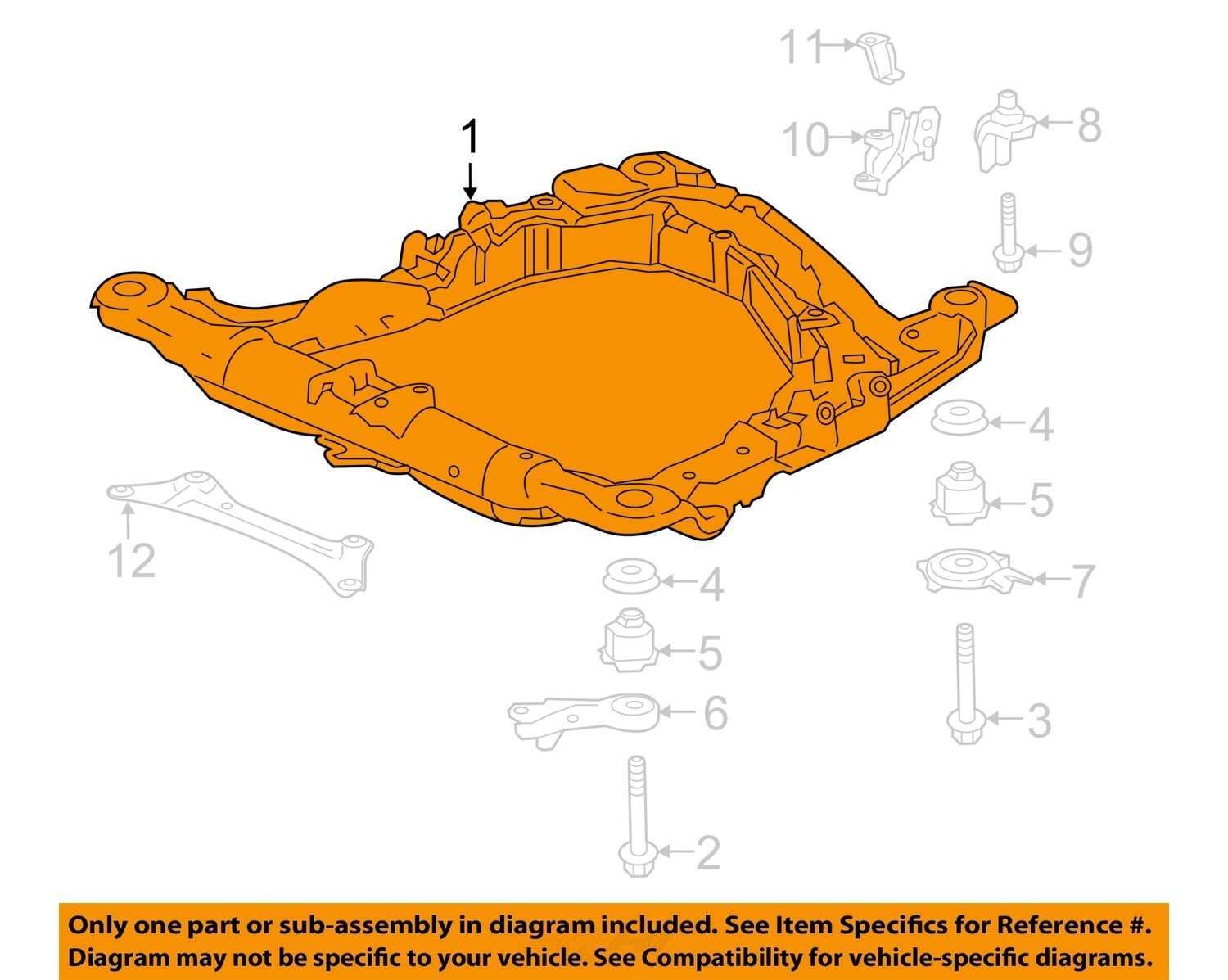 Crossmember/K-Frame Front 3.5L AWD Fits 15-19 TLX 5971862 | eBay