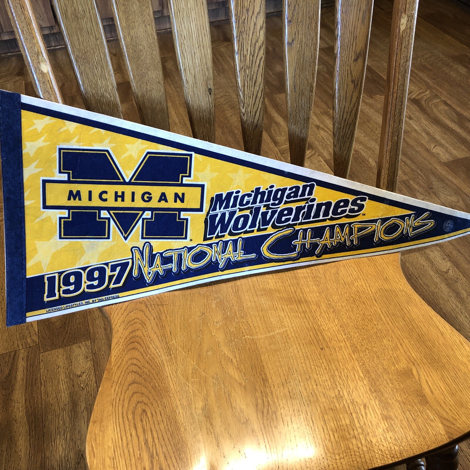 1997 Michigan Wolverines pennant National Champs Tom Brady Charles ...