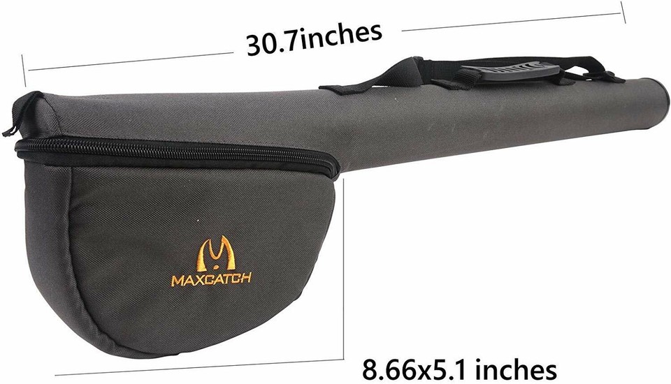 Maxcatch Fly fishing rod Tube with reel pouch Cordura rod case For 9ft ...