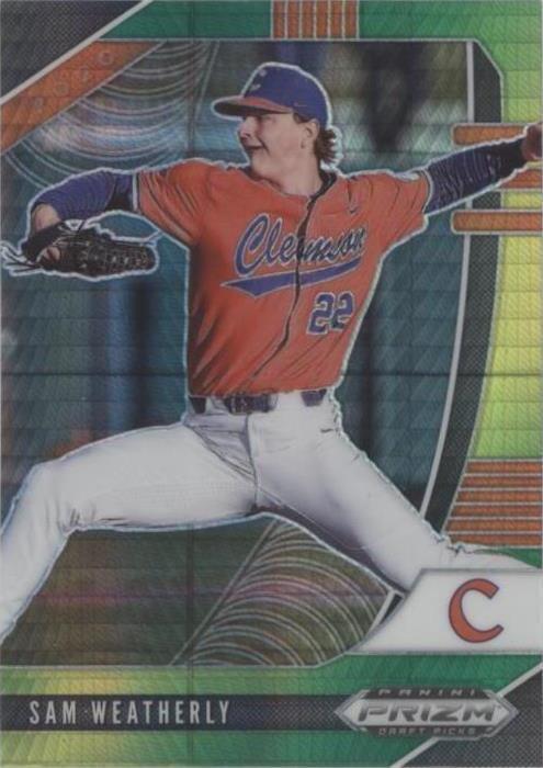 2020 Panini Prizm Draft Picks - Sam Weatherly #PDP81 Green & Yellow ...
