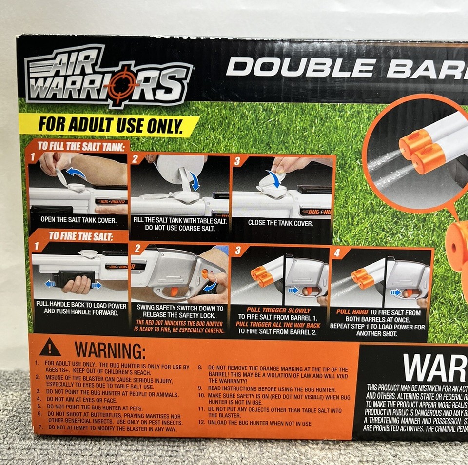 Bug Hunter Salt Blaster Air Warriors Double Barrel Salt Gun For Outdoor ...