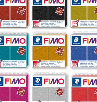 FIMO Leather Effect 57G Polymer Oven Bake Modelling Clay in 12 COLOURS ...