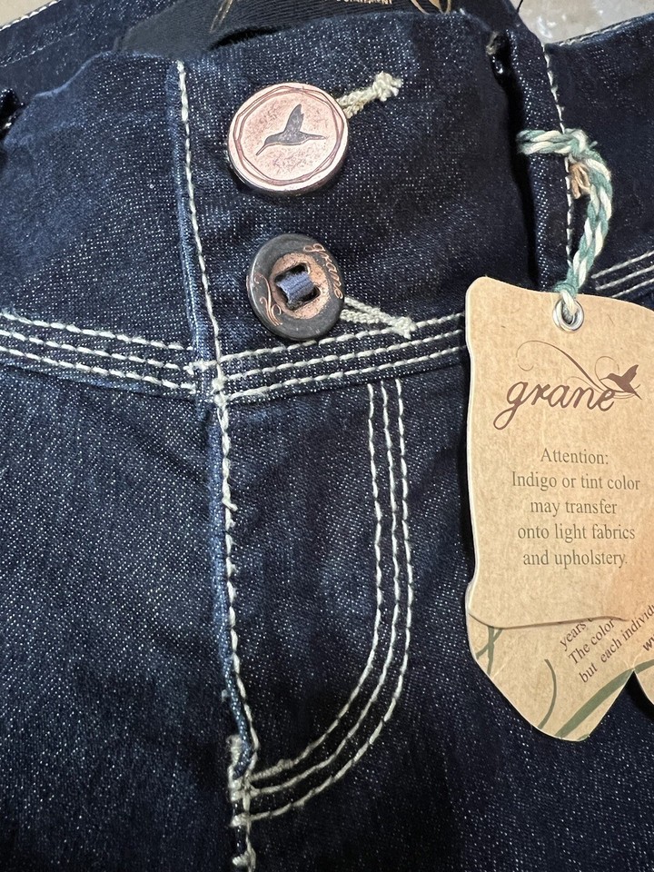 Grane Womens Low Rise Cuffed Capri Stretch Dark Blue Jeans Size 3 ...