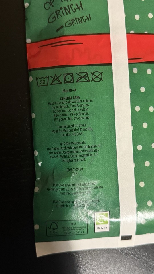 McDonald’s Grinch Meal Mystery Mismatch Socks | eBay UK