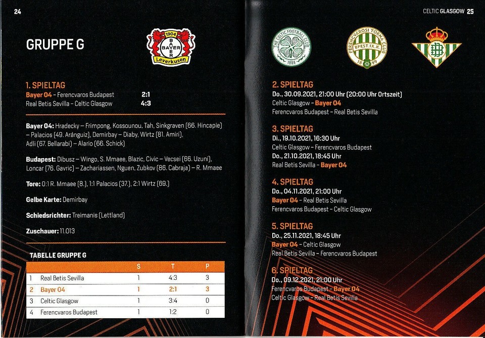 30.9.21 Celtic Glasgow - Bayer Leverkusen Scotland Germany VIP Media ...