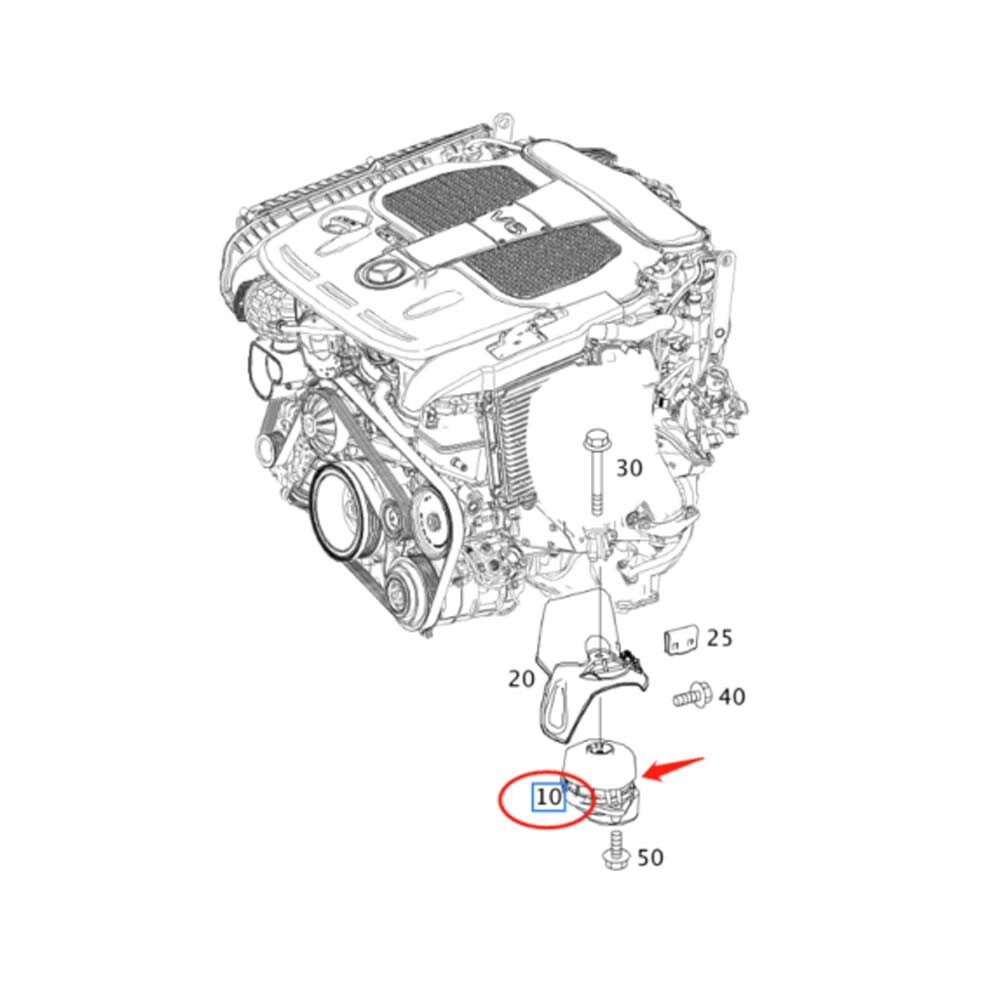 1 pair A2042403617/3717 Front Engine Motor Mount For W204 S204 X204 ...