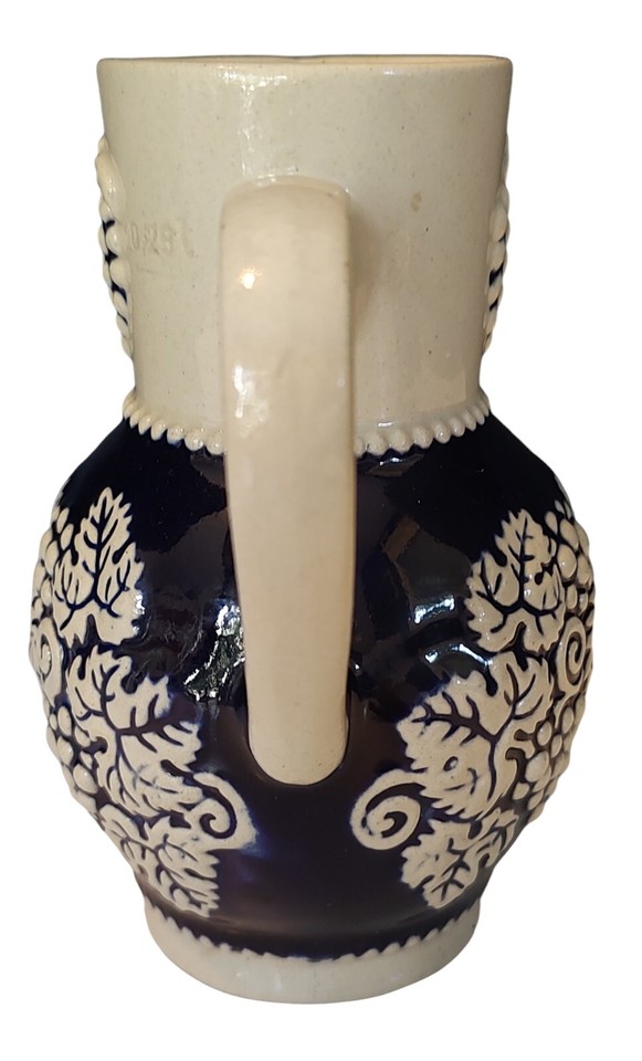 Vintage Marzi and Remy Wine Pitcher Cobalt Glaze Grape Jug Stein ...