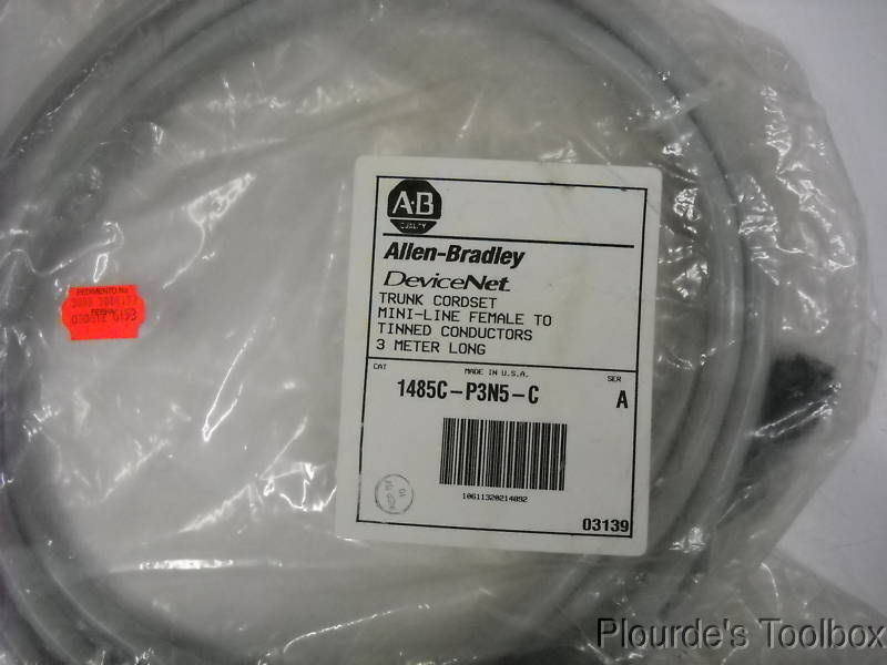 New Allen-Bradley 24V 8A Devicenet Cordset, 3 Meter, 1485C-P3N5-C | eBay