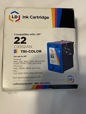 LD Reman Replacement fits with HP22 HP-22 C9352AN 22 Color Ink ...