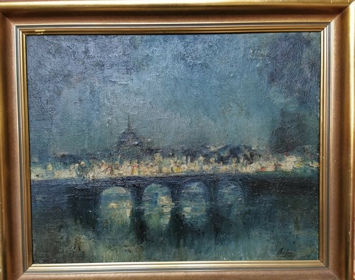 Gemälde Harry Behr 1907 - 1966 Hamburg Synagoge am Bornplatz 57,5 x 45 ...