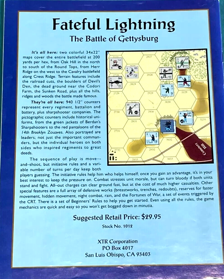XTR Command Magazine Fateful Lightning Gettysburg Civil War SPI | eBay