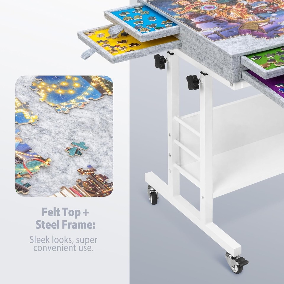 2000 Piece Foldable Felt Jigsaw Puzzle Board with Height Adjustment ...