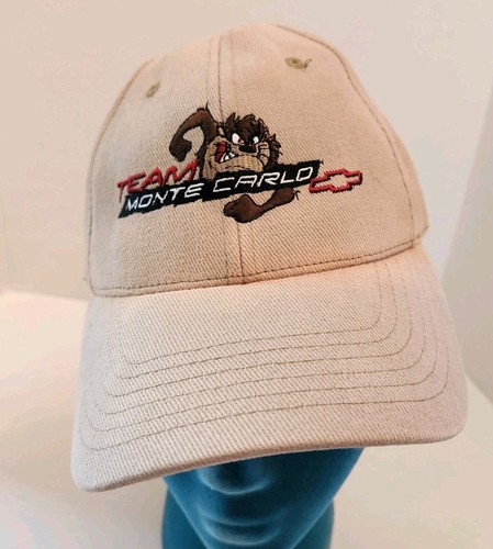 Monte Carlo Taz Team Hat Cap Beige Chevrolet Warner Bros Flexseam Vtg ...