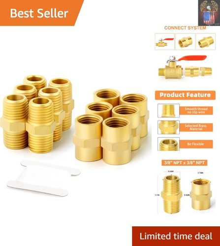 High-Temperature Brass Pipe Fitting Kit - Hex Nipple Couplers, 3/8" NPT Threads | eBay