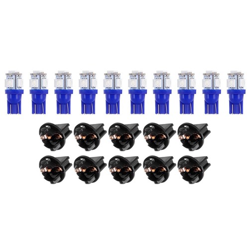 10pc 194 Socket T10 5-5050SMD Instrument Panel Cluster Light Bulb ...
