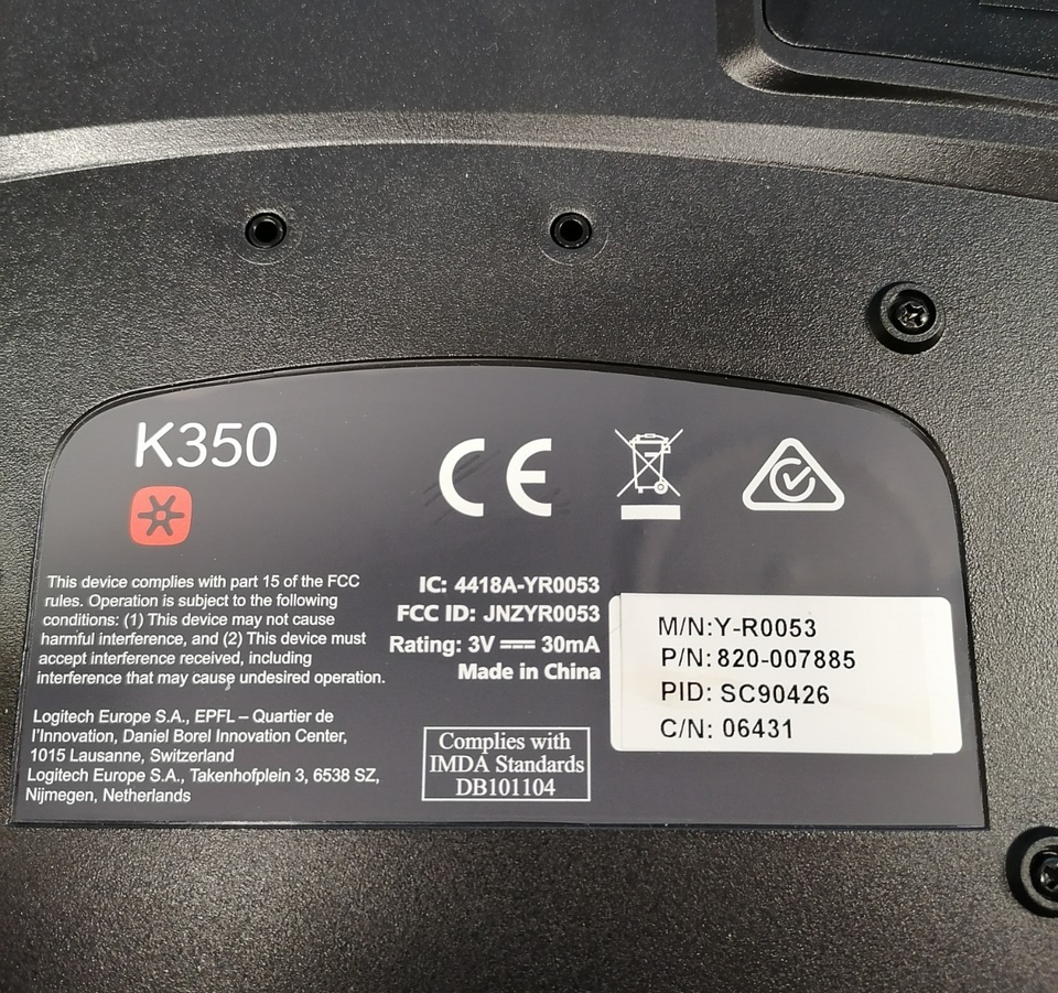 Logitech K350 Wireless Keyboard & Marathon M705 Mouse With Unifying ...