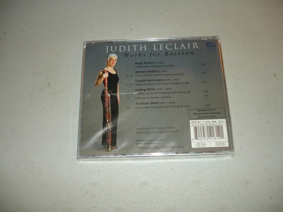 Works for Bassoon - Judith LeClair (CD, 2010) Brand New, Sealed ...