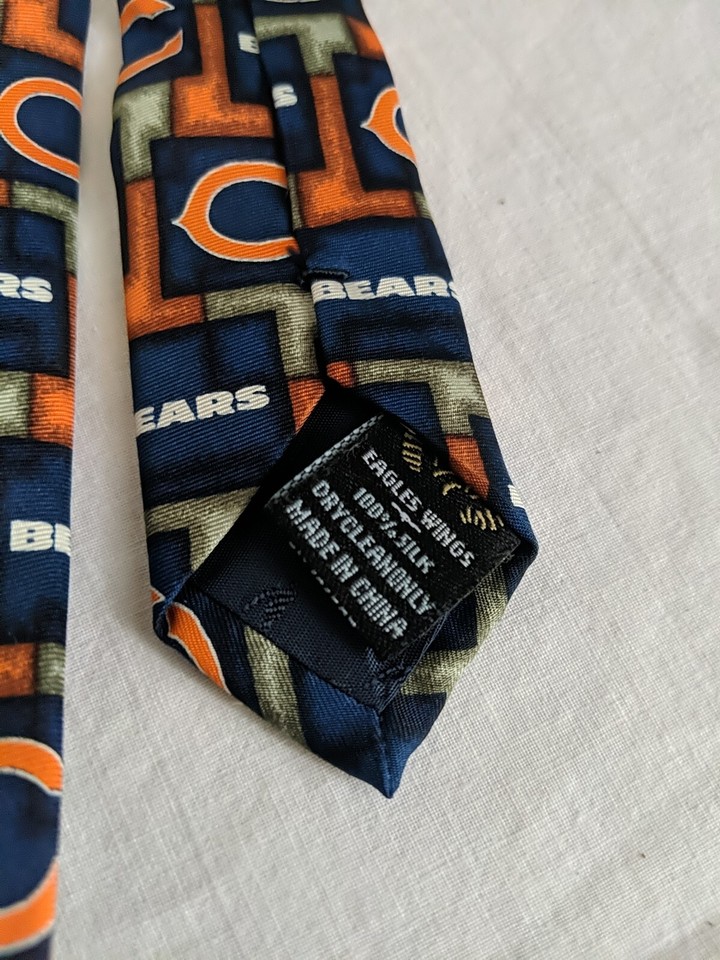 NFL Chicago Bears Tie Logo Design 100% Silk Blue Orange | eBay