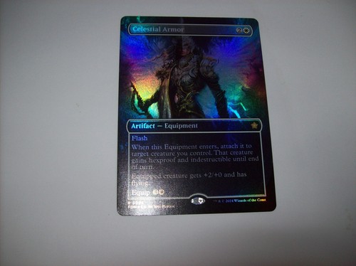 Celestial Armor Borderless Foil NM MTG Foundations Rare Free Ship & Tracked | eBay
