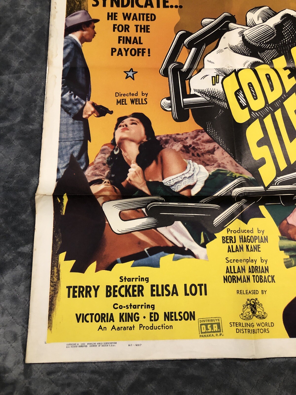 CODE OF SILENCE 1960 Original Movie Poster 27X41 Terry Becker Elisa ...